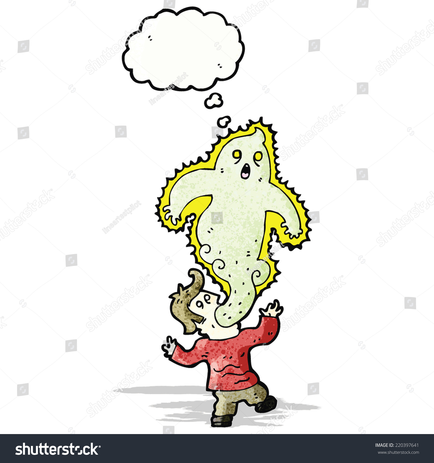 Cartoon Man Possessed By Ghost: เวกเตอร์สต็อก (ปลอดค่าลิขสิทธิ์ ...