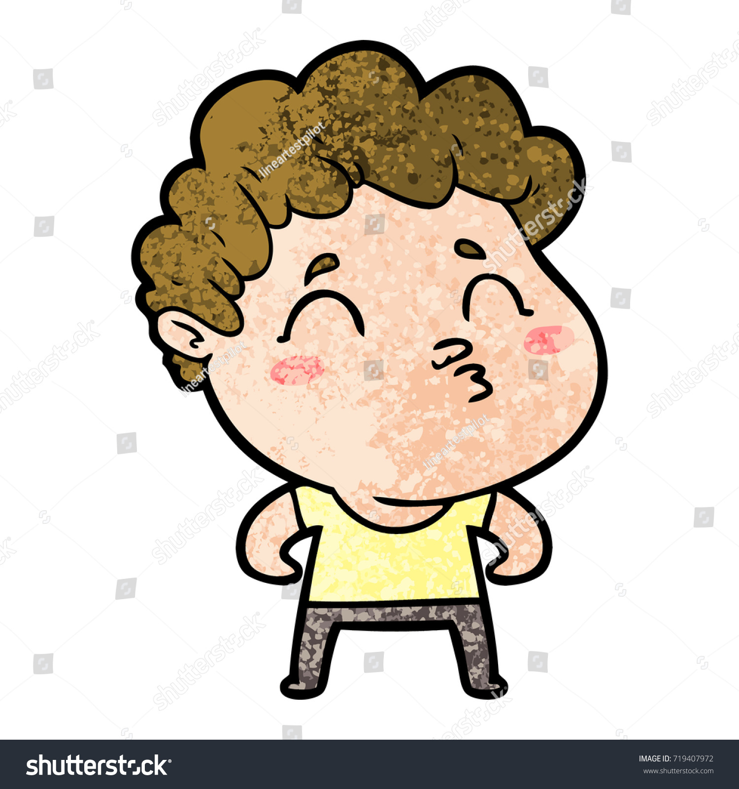 Cartoon Man Pouting Stock Vector (Royalty Free) 719407972 | Shutterstock