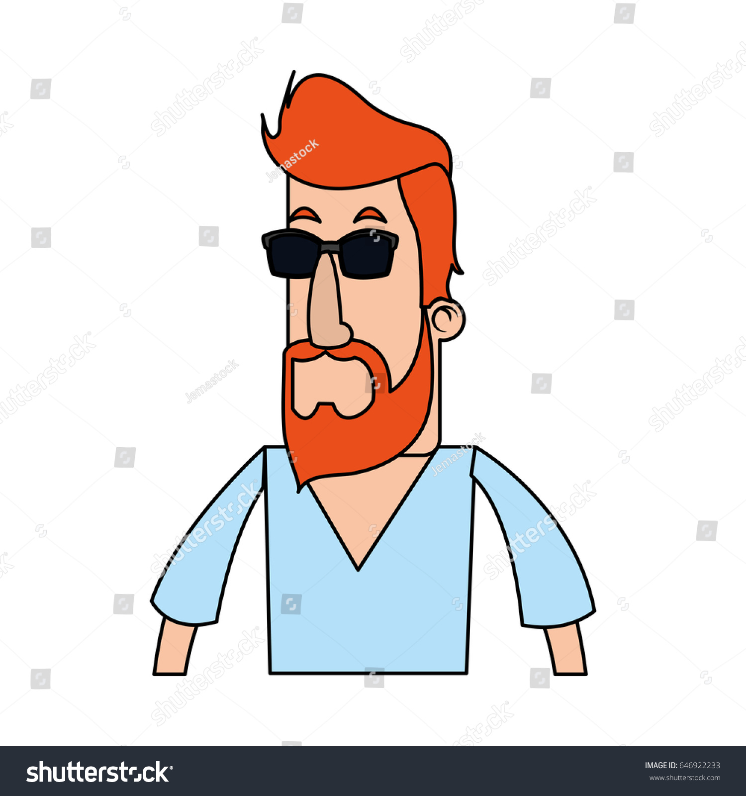 Cartoon Man Profile Stock Vector (Royalty Free) 646922233 | Shutterstock