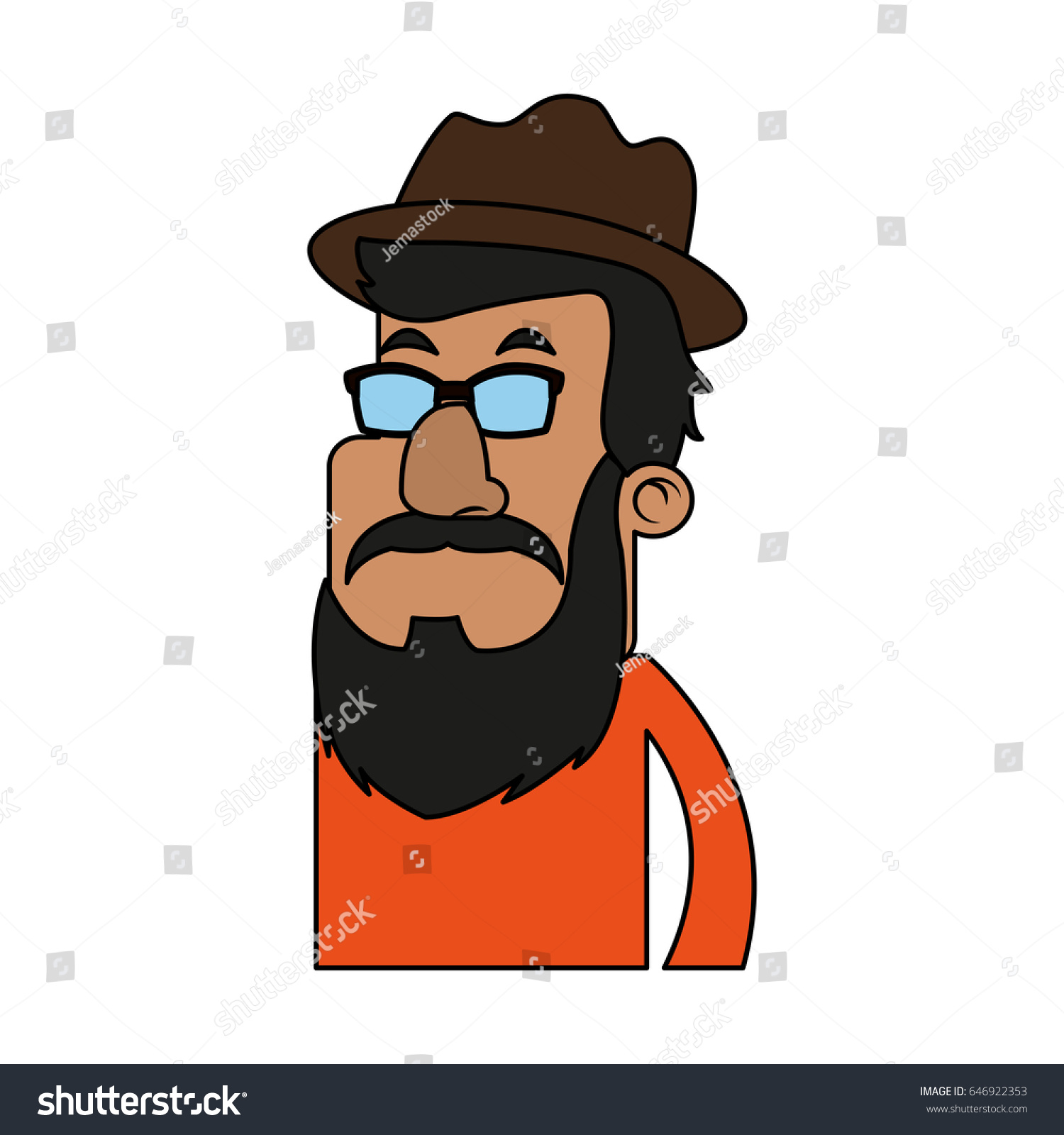 Cartoon Man Profile Stock Vector (Royalty Free) 646922353