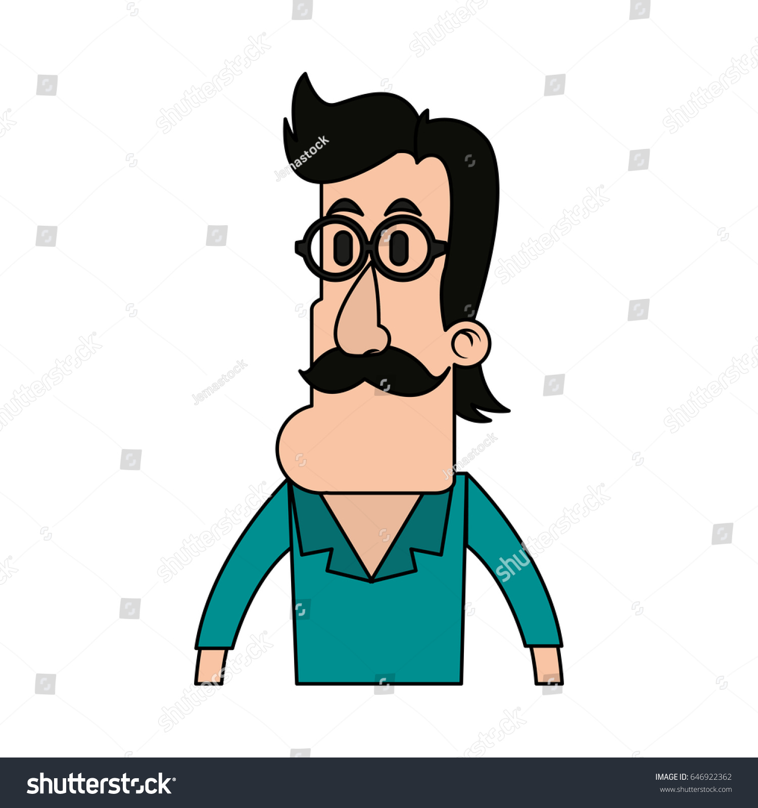 Cartoon Man Profile Stock Vector (Royalty Free) 646922362