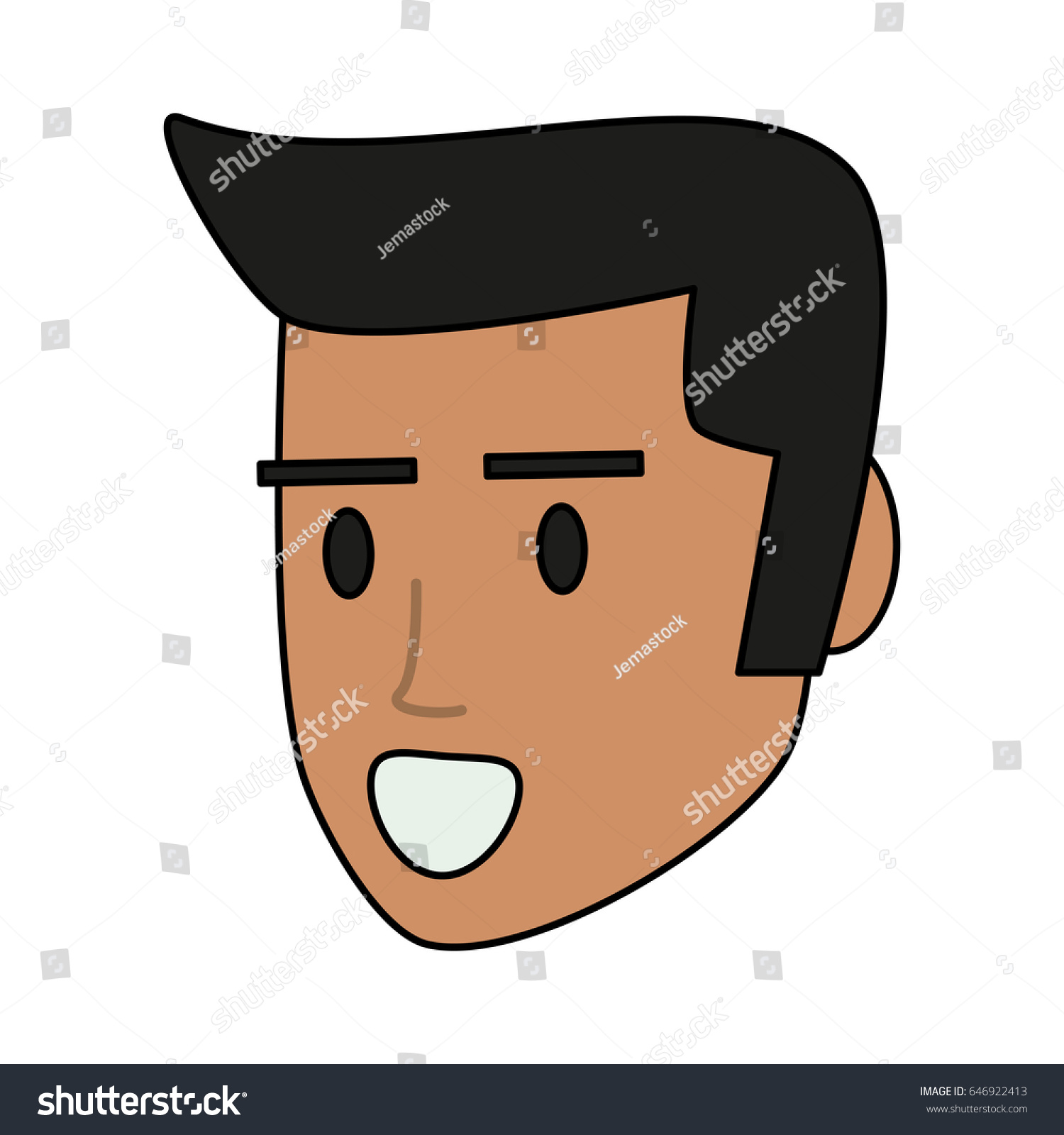 Cartoon Man Profile: vector de stock (libre de regalías) 646922413 ...