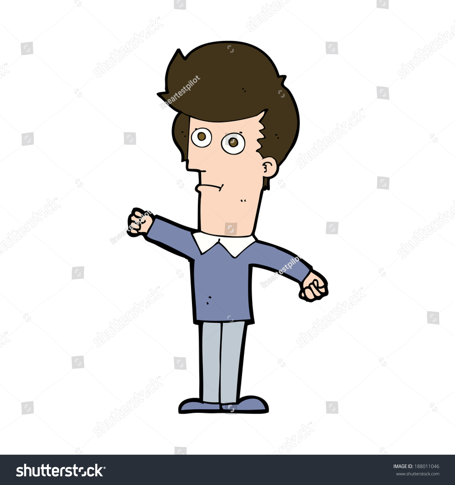 Cartoon Man Punching Stock Vector (Royalty Free) 188011046 | Shutterstock