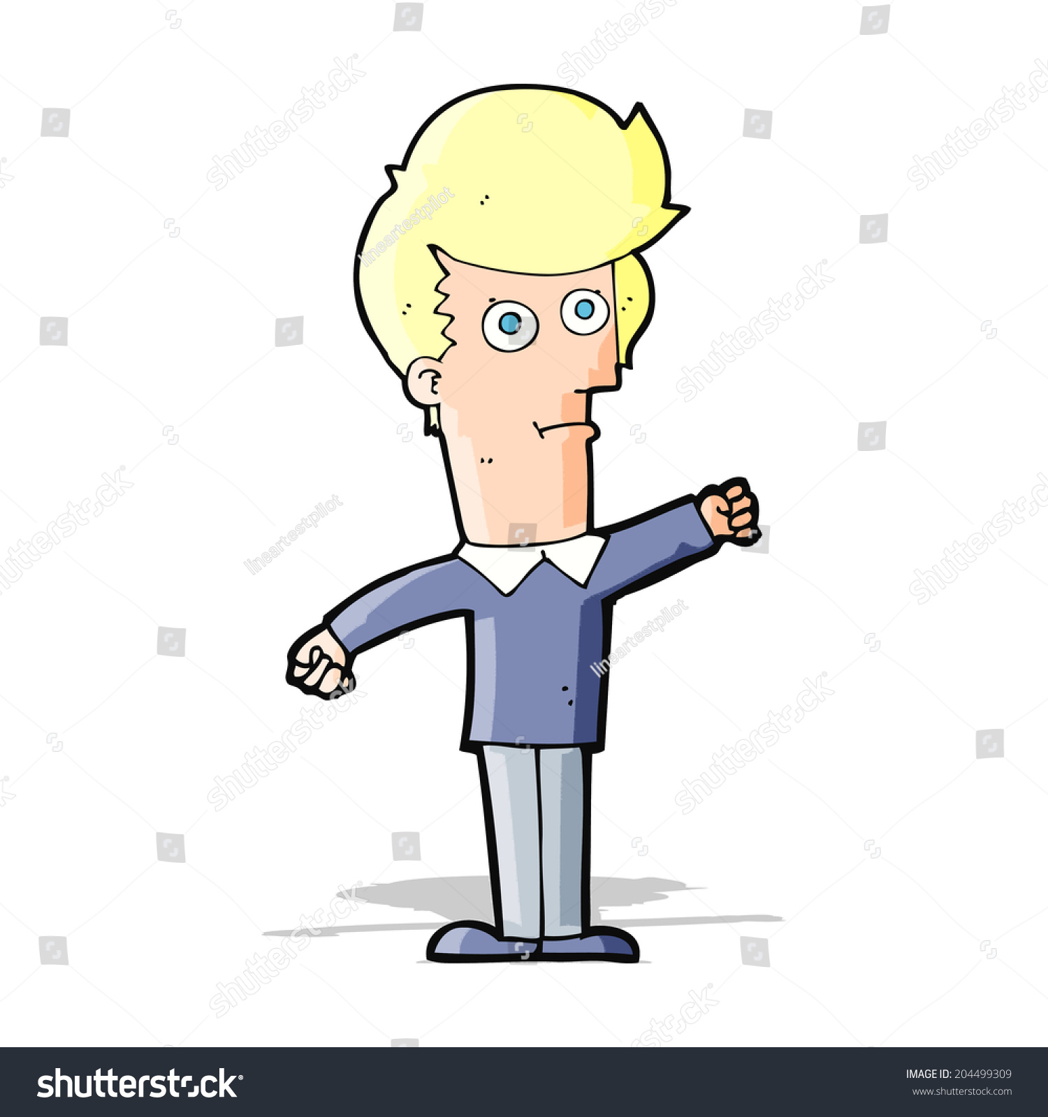 Cartoon Man Punching Stock Vector (Royalty Free) 204499309