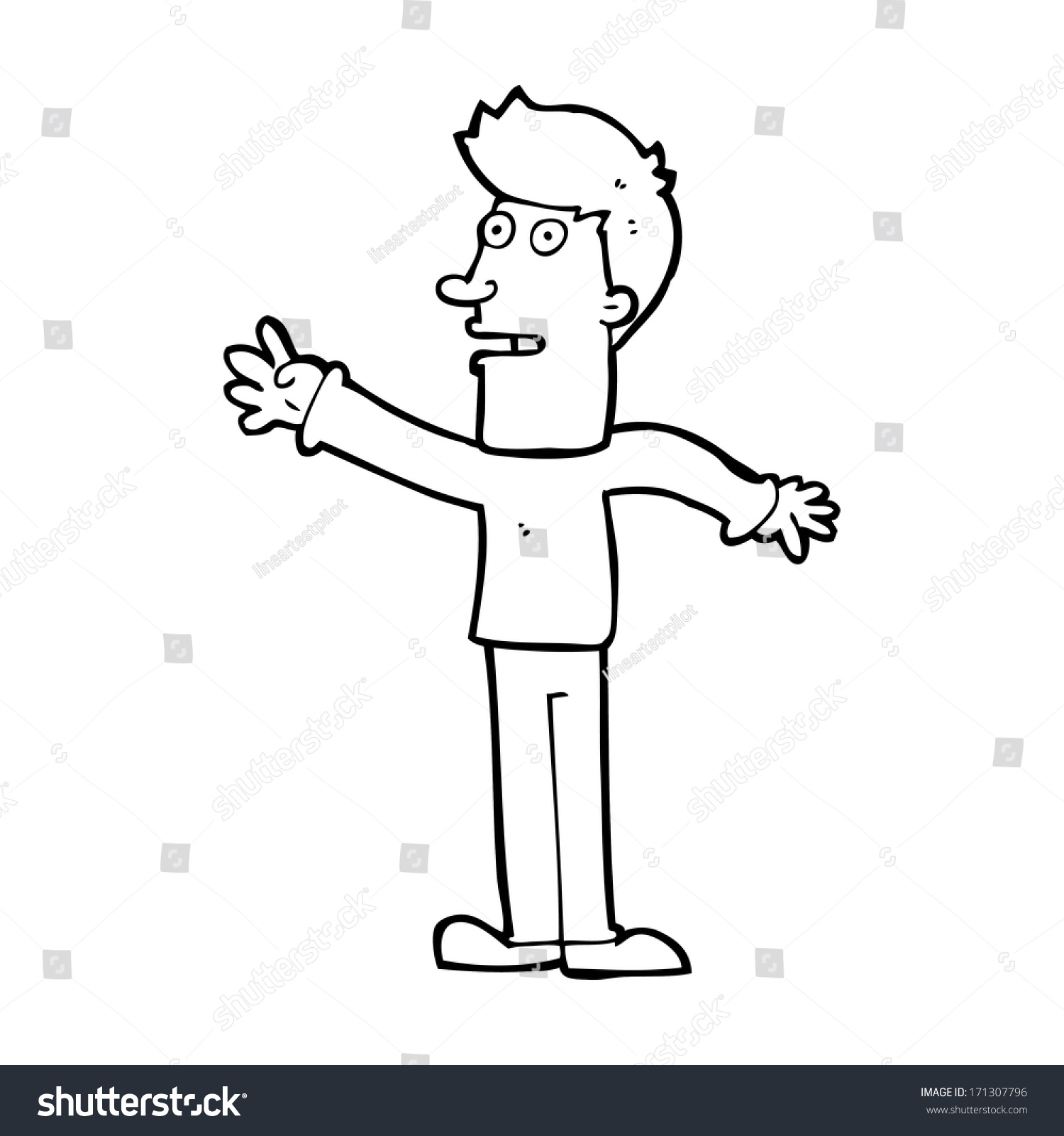 Cartoon Man Reaching: เวกเตอร์สต็อก (ปลอดค่าลิขสิทธิ์) 171307796 ...