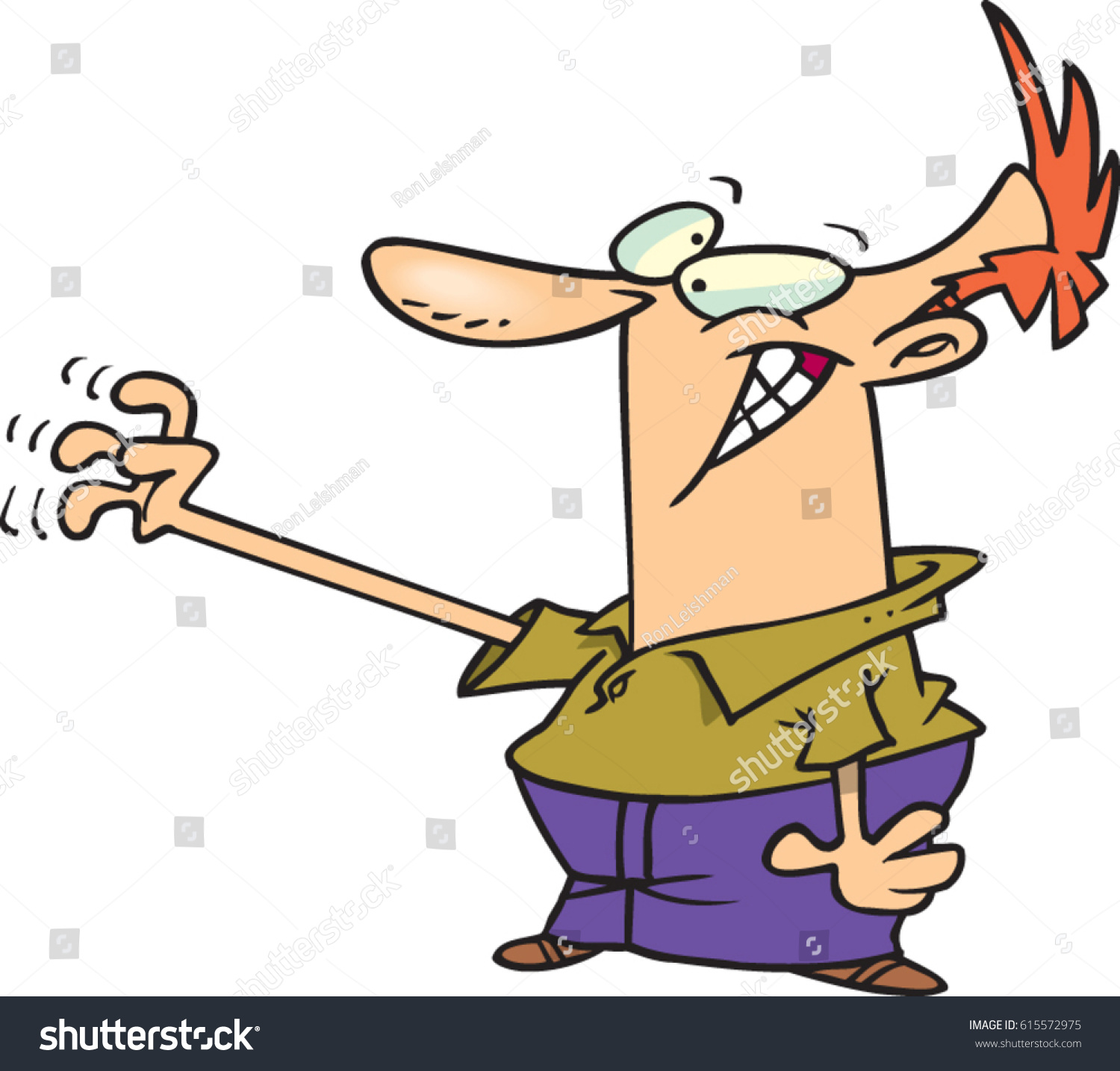 Cartoon Man Reaching Out Stock Vector (Royalty Free) 615572975 ...
