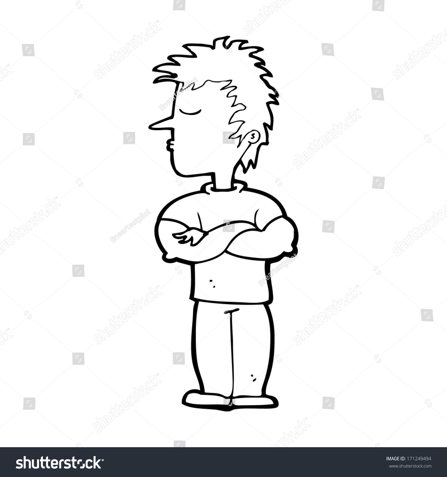 Cartoon Man Refusing Listen Stock Vector (Royalty Free) 171249494