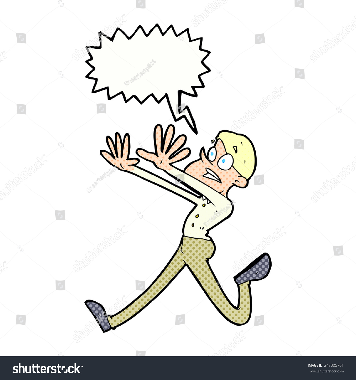 Cartoon Man Running Scared Stock Vector (Royalty Free) 243005701