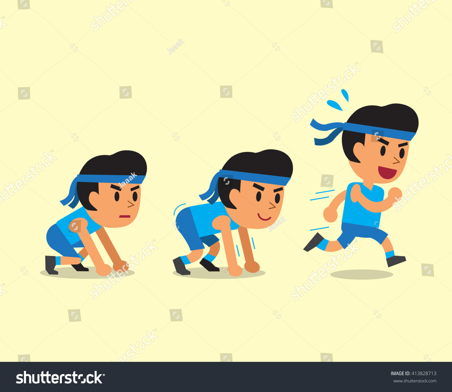 Cartoon Man Running Step Stock Vector (Royalty Free) 413828713