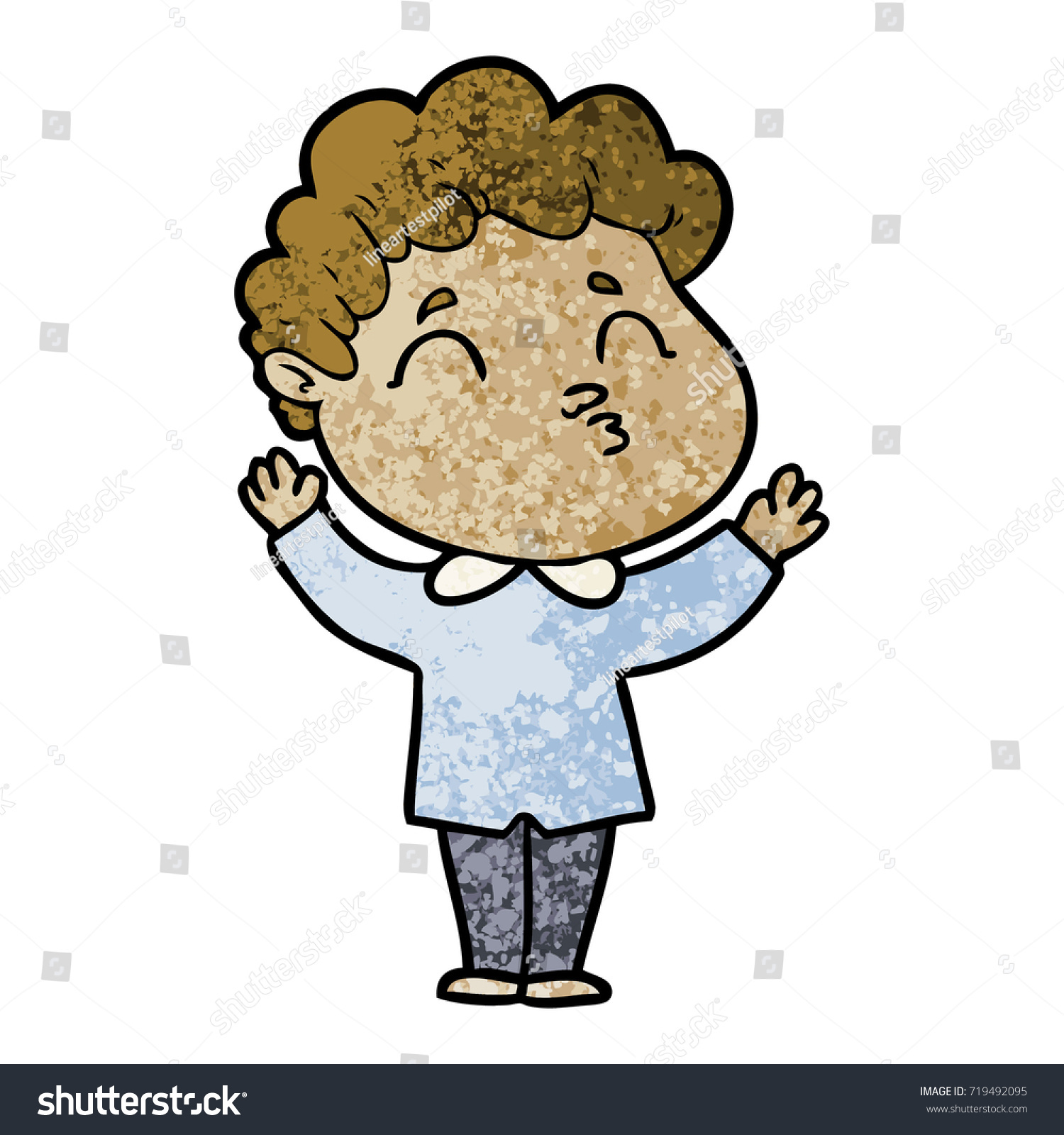 Cartoon Man Shrugging Stock Vector (Royalty Free) 719492095