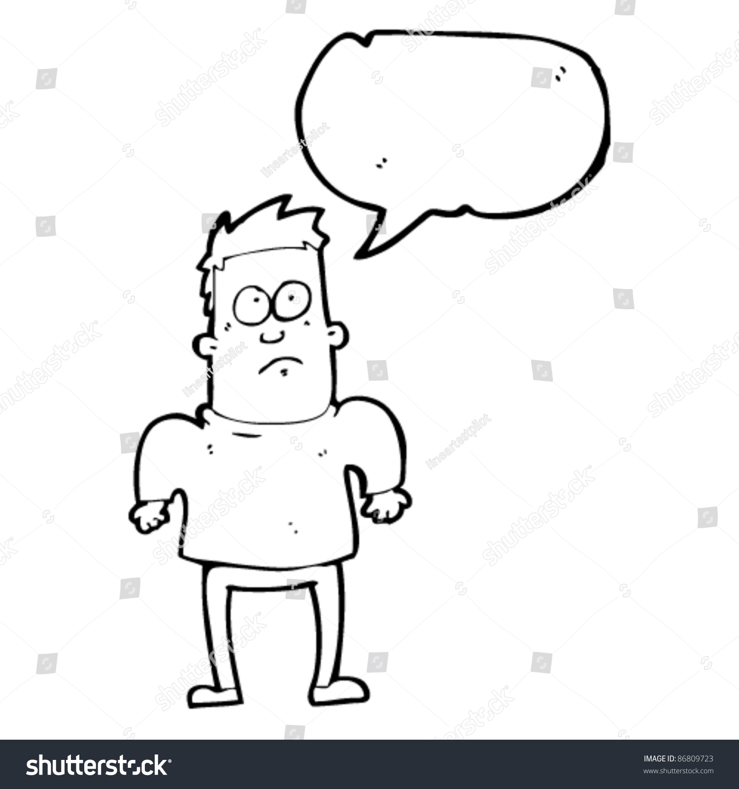 Cartoon Man Shrugging Stock Vector (Royalty Free) 86809723