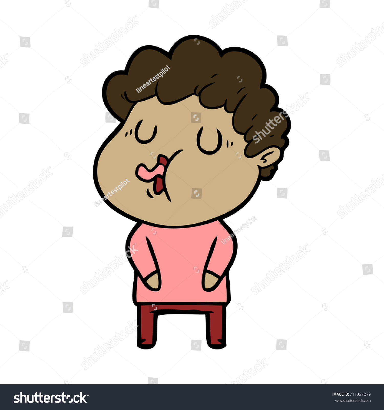 Cartoon Man Singing Stock Vector (Royalty Free) 711397279