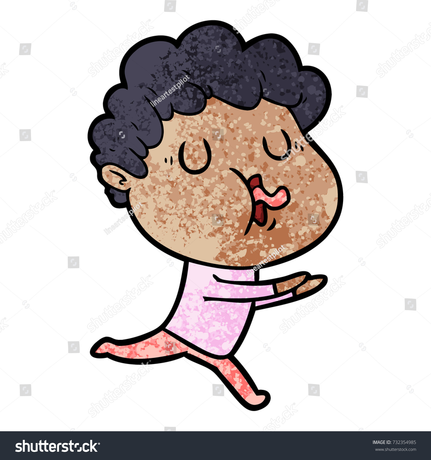 Cartoon Man Singing Stock Vector (Royalty Free) 732354985 | Shutterstock