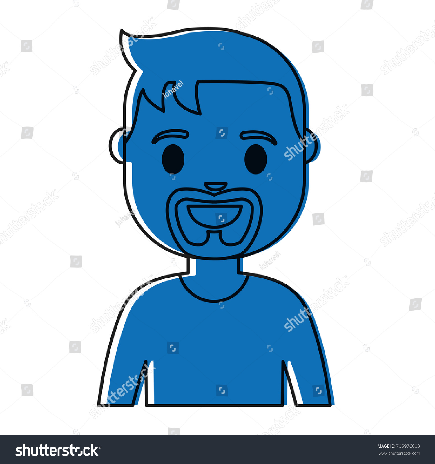 Cartoon Man Smiling Icon Stock Vector (Royalty Free) 705976003