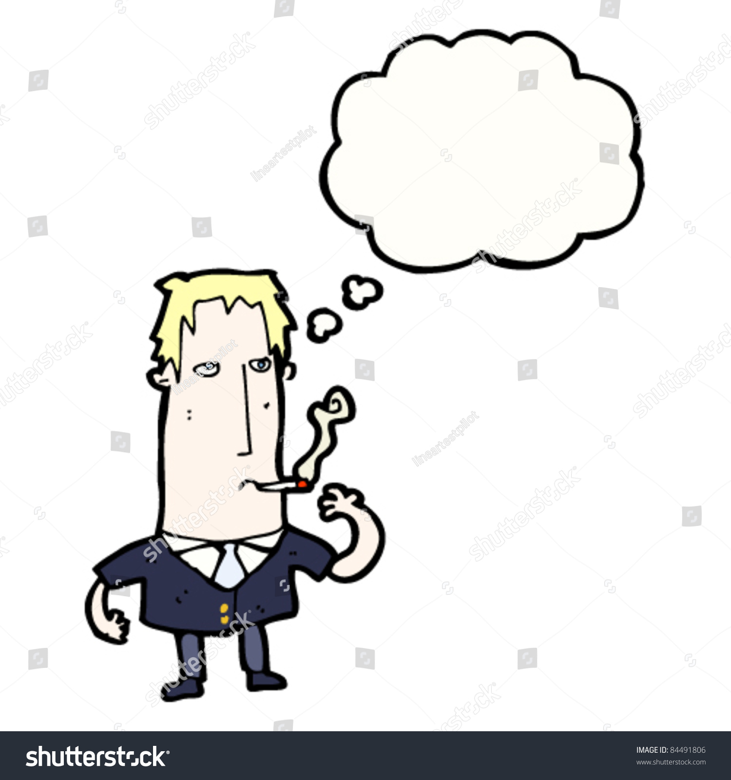 Cartoon Man Smoking Stock Vector (Royalty Free) 84491806 | Shutterstock