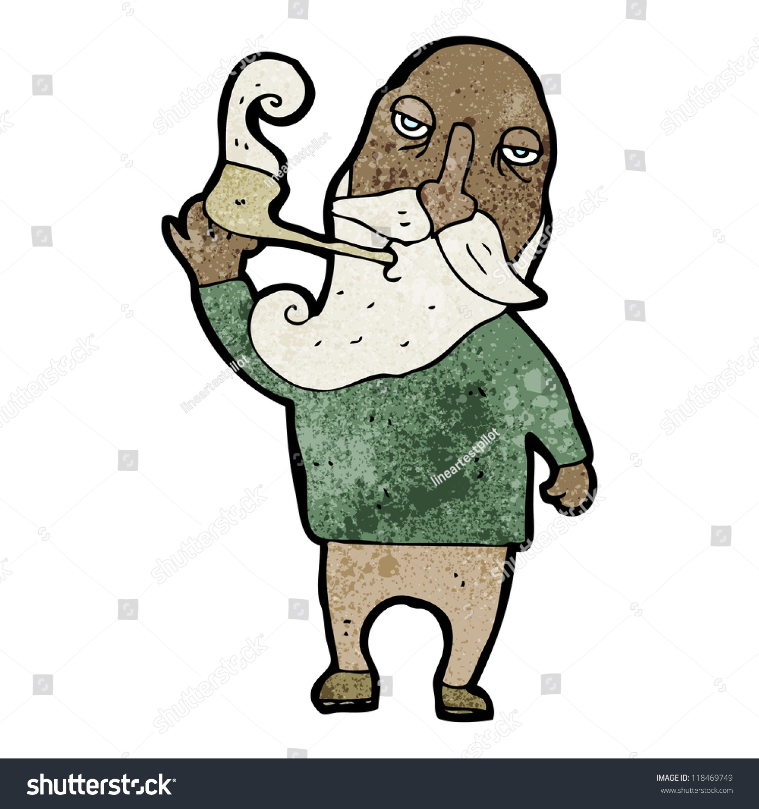 Cartoon Man Smoking Pipe Stock Vector (Royalty Free) 118469749