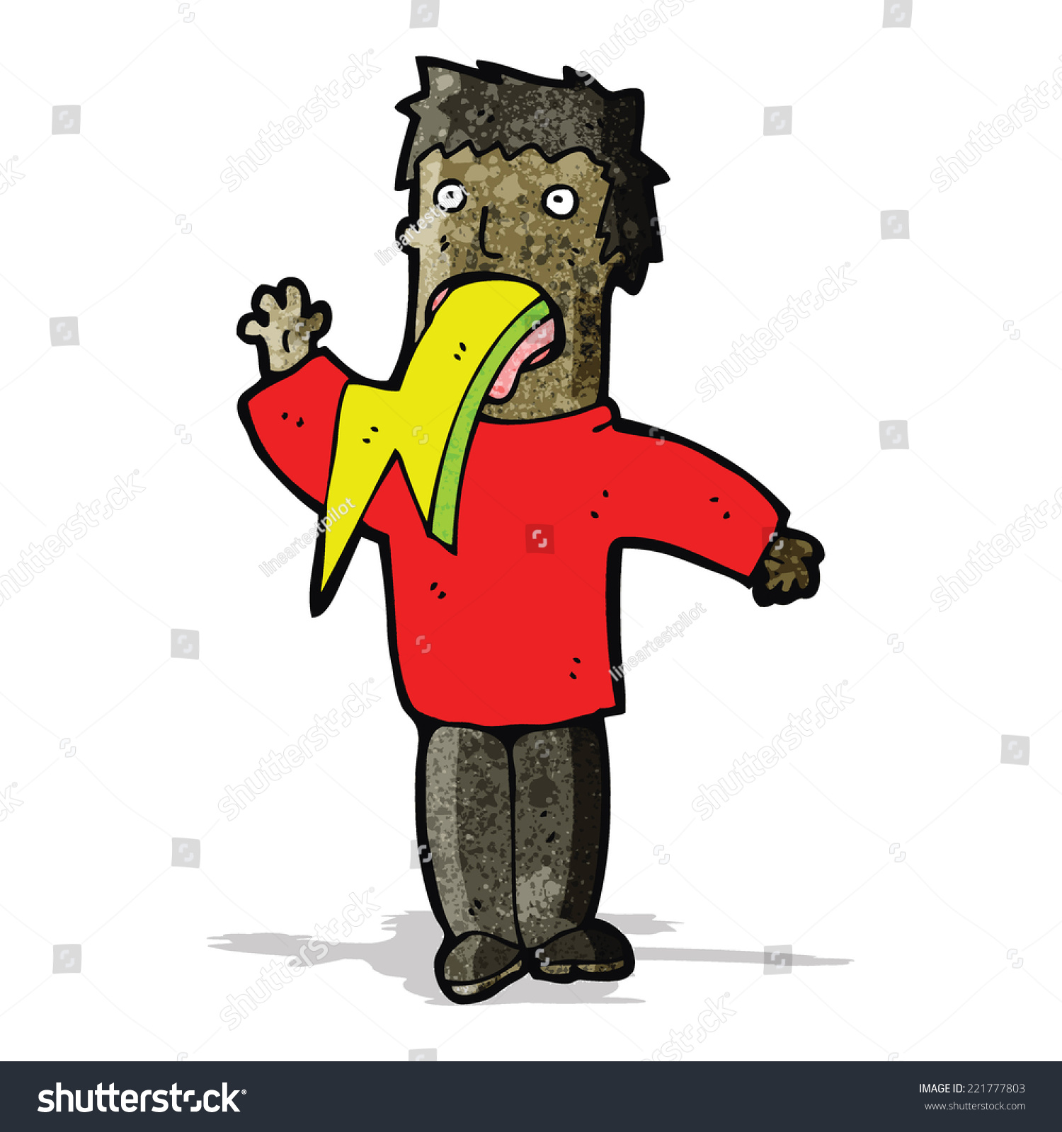 Cartoon Man Spitting Lighting Stock Vector (Royalty Free) 221777803