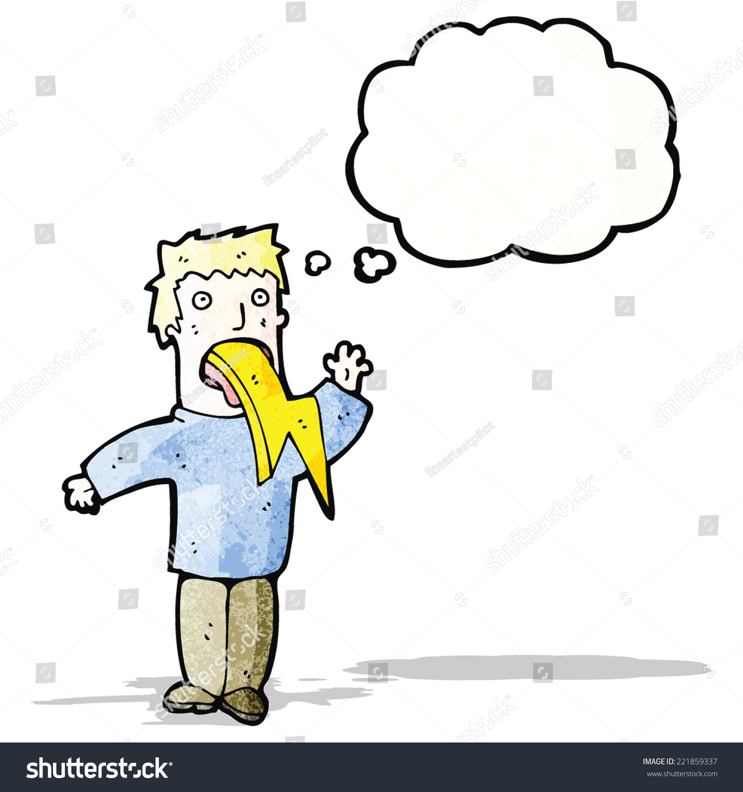 Cartoon Man Spitting Lightning Stock Vector (Royalty Free) 221859337
