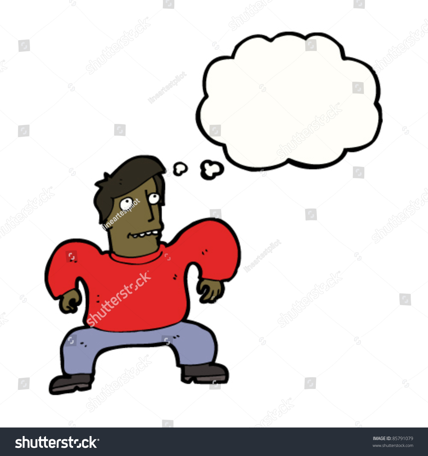 Cartoon Man Squatting Stock Vector (Royalty Free) 85791079