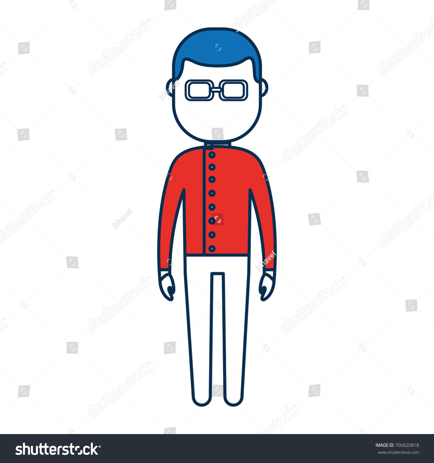 Cartoon Man Standing Icon Stock Vector (Royalty Free) 706820818 ...