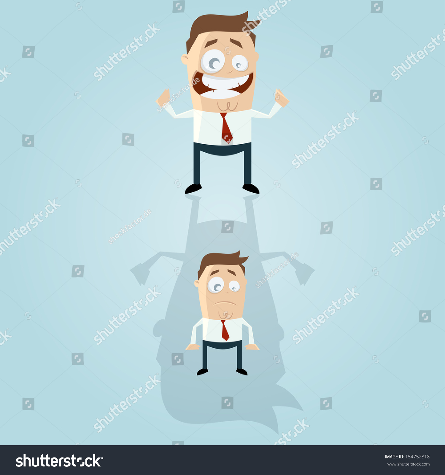 Cartoon Man Standing Shadow Stock Vector (Royalty Free) 154752818