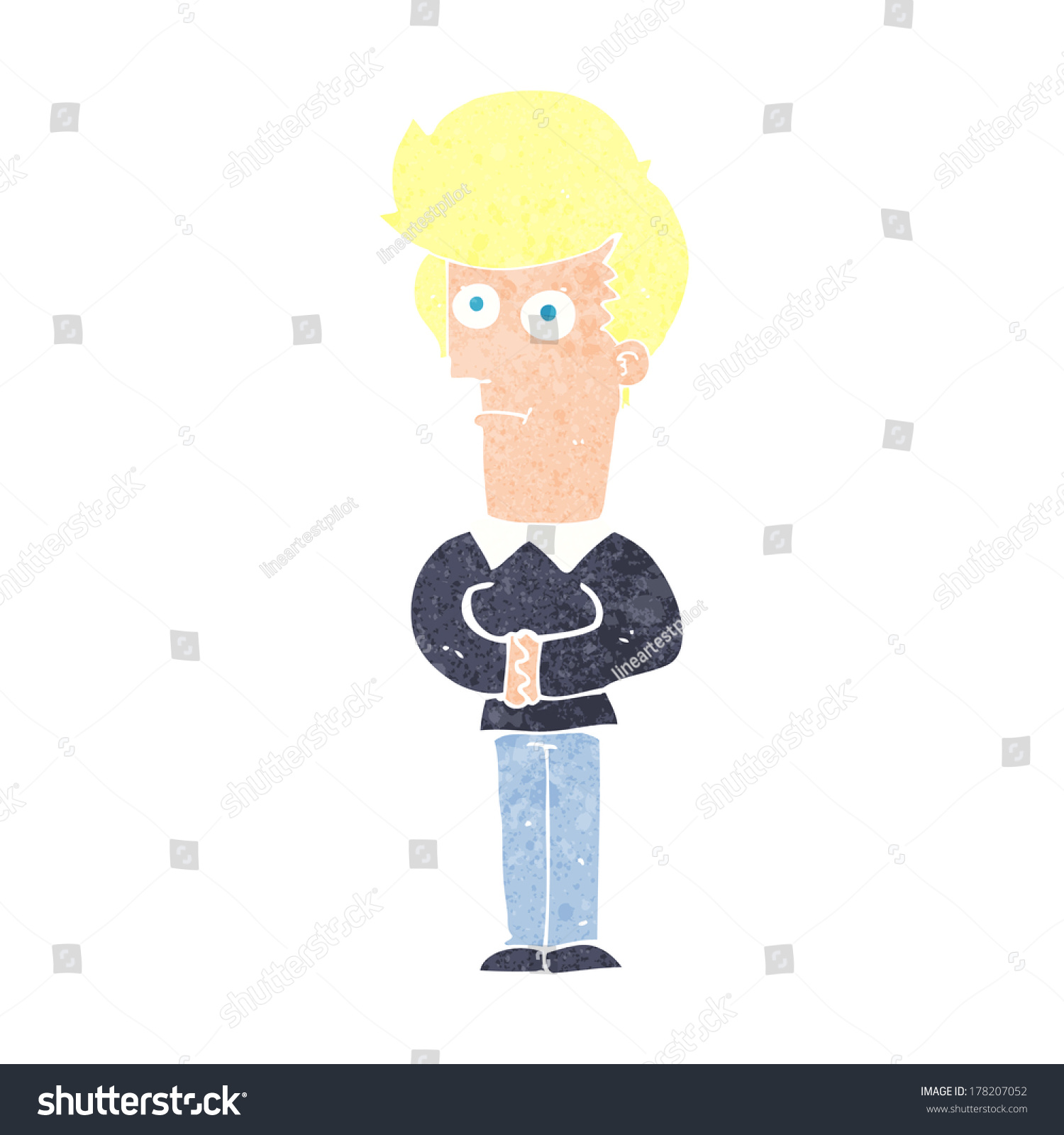 Cartoon Man Staring Stock Vector (Royalty Free) 178207052 | Shutterstock