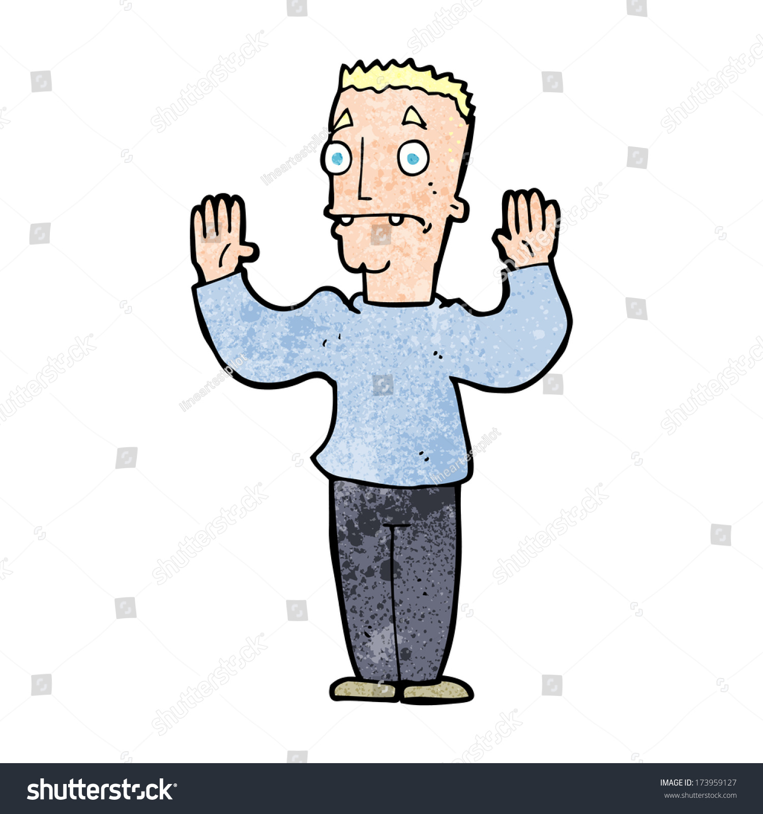 Cartoon Man Surrendering Stock Vector (Royalty Free) 173959127