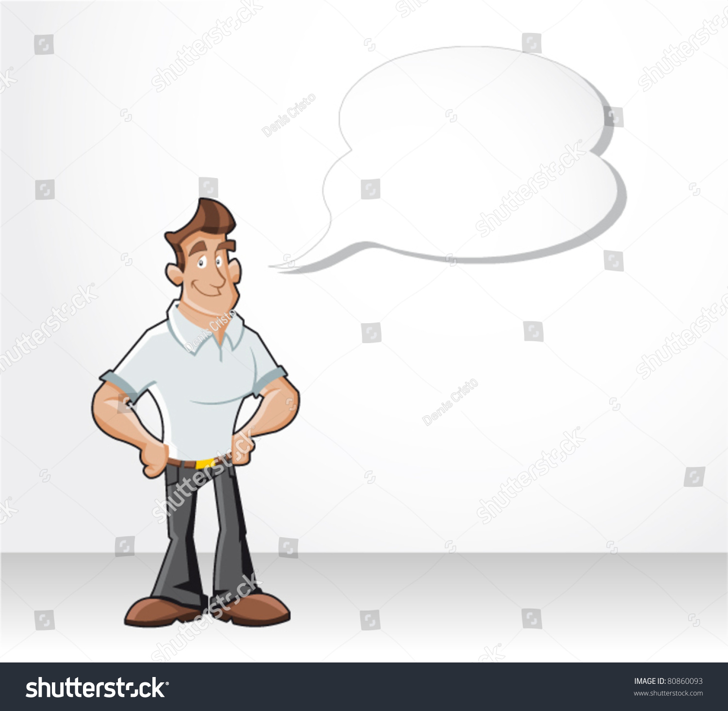 Cartoon Man Talking Stock Vector (Royalty Free) 80860093
