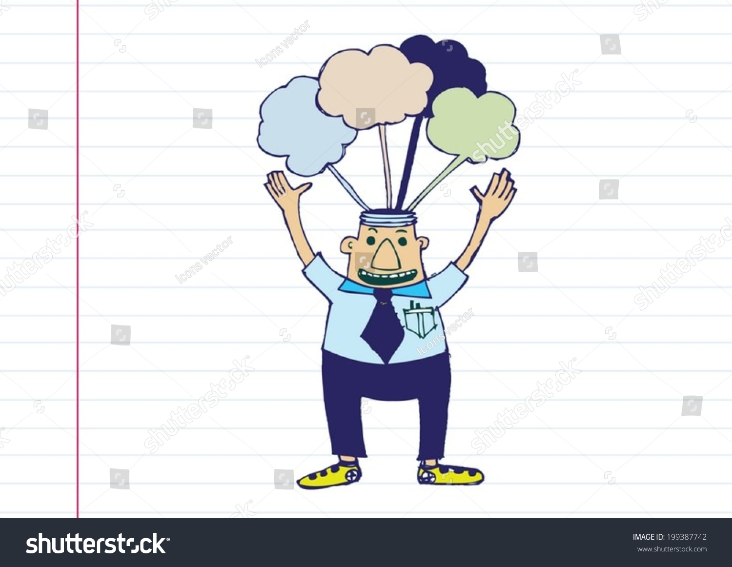 Cartoon Man Thinking Style Illustration Stock Vector (Royalty Free ...