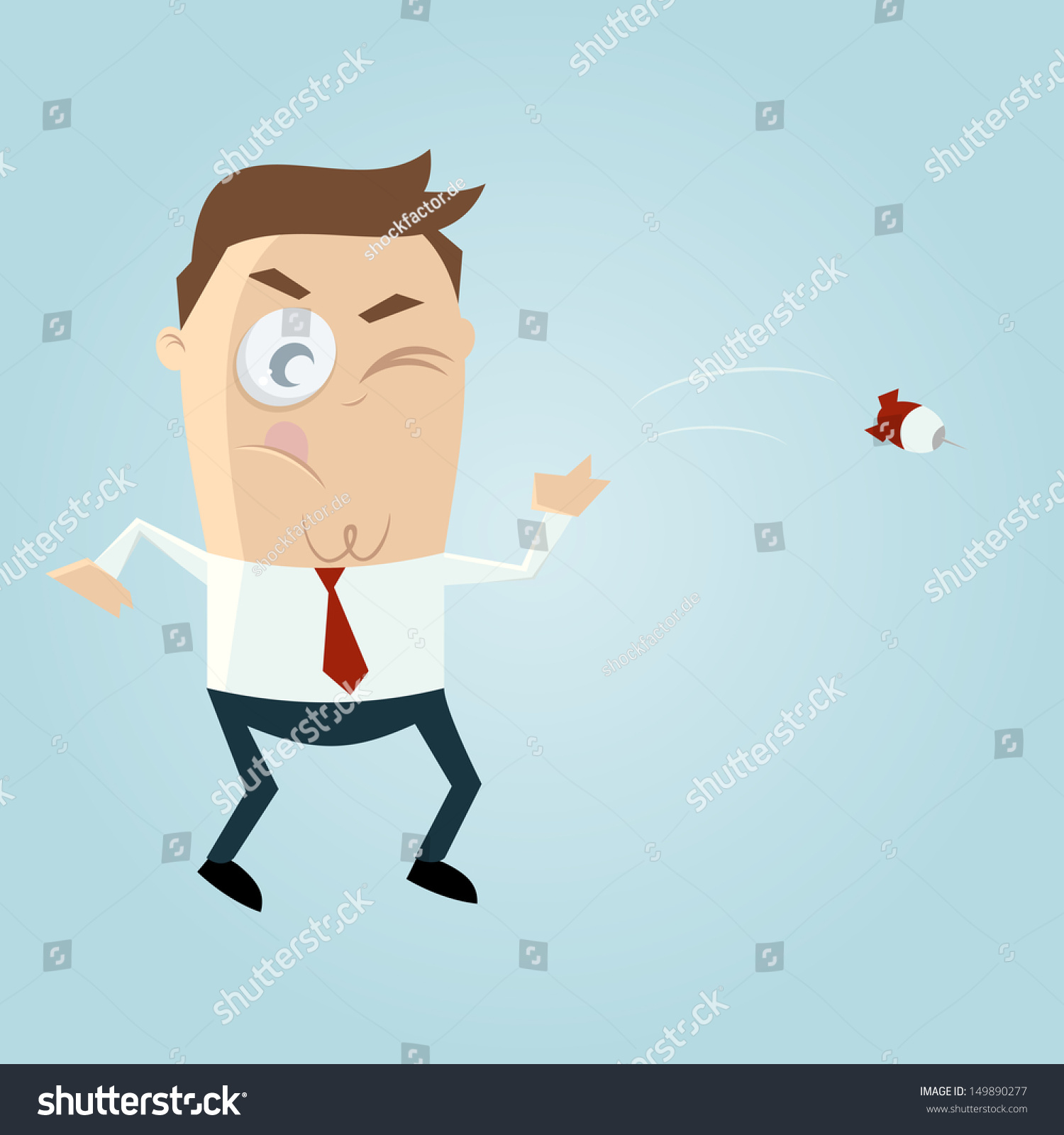 Cartoon Man Throwing Dart Stock Vector (Royalty Free) 149890277