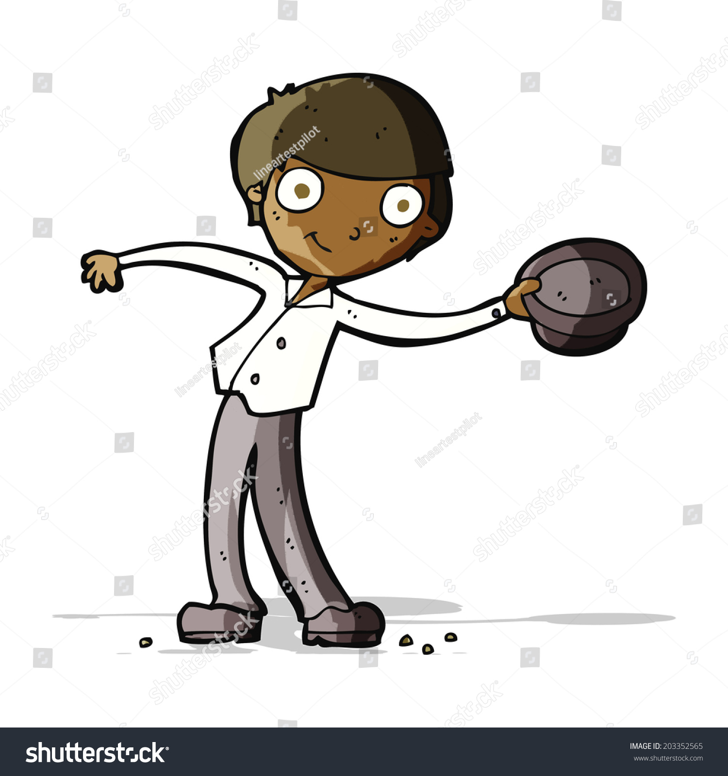 Cartoon Man Tipping Hat Stock Vector (Royalty Free) 203352565 ...