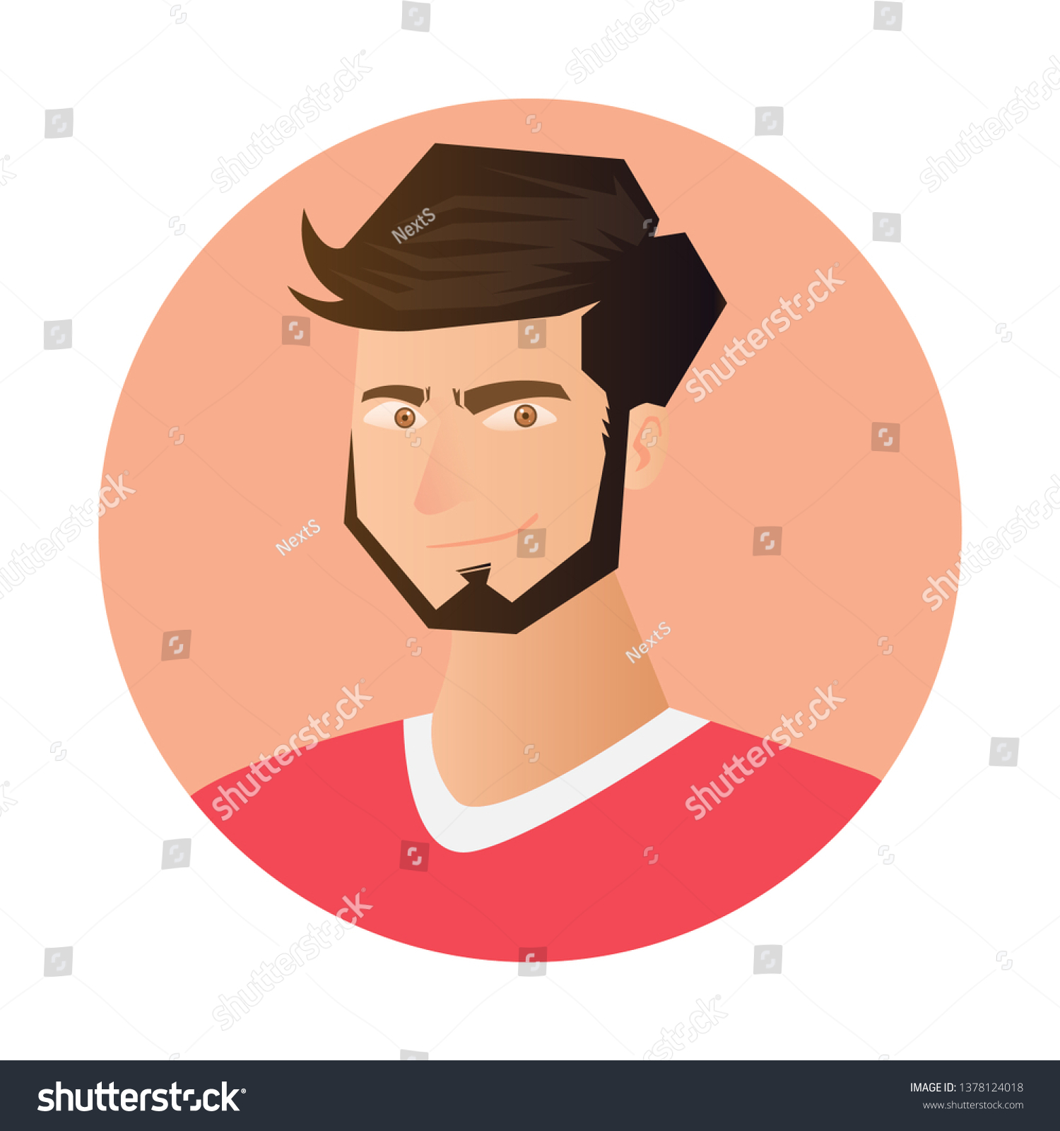 Cartoon Man Vector Flat Style Design: vector de stock (libre de ...