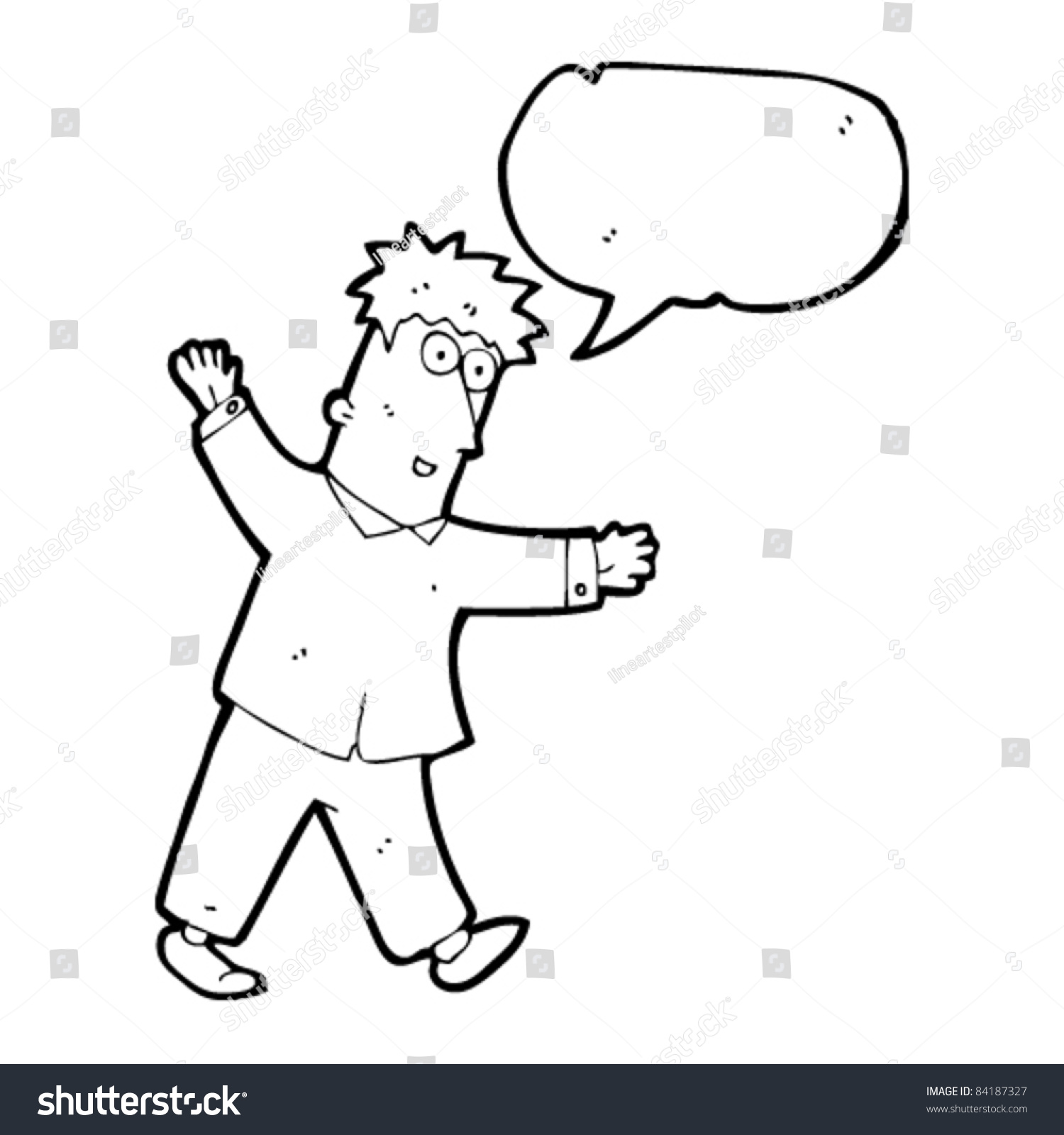 Cartoon Man Walking Line Stock Vector (Royalty Free) 84187327