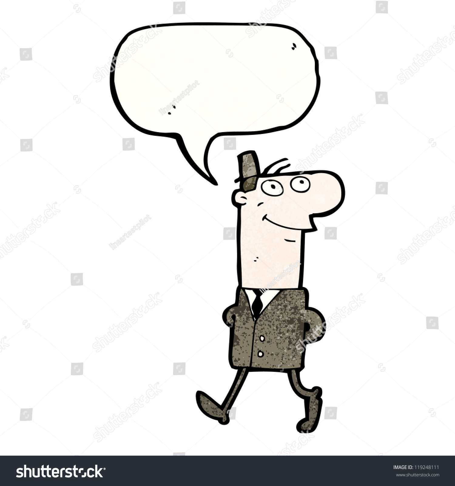 Cartoon Man Walking Work Stock Vector (Royalty Free) 119248111