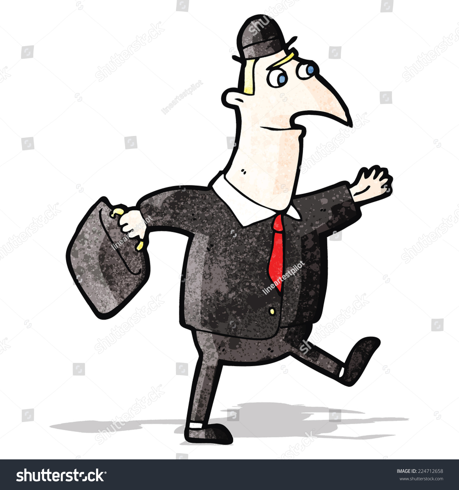 Cartoon Man Walking Work Stock Vector (Royalty Free) 224712658