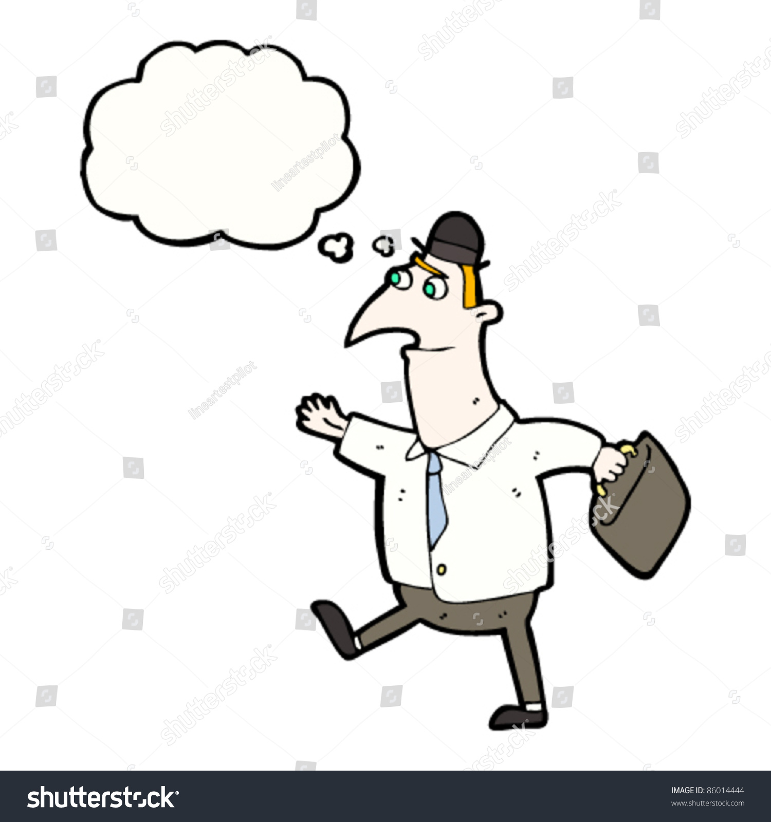 Cartoon Man Walking Work Stock Vector (Royalty Free) 86014444 ...