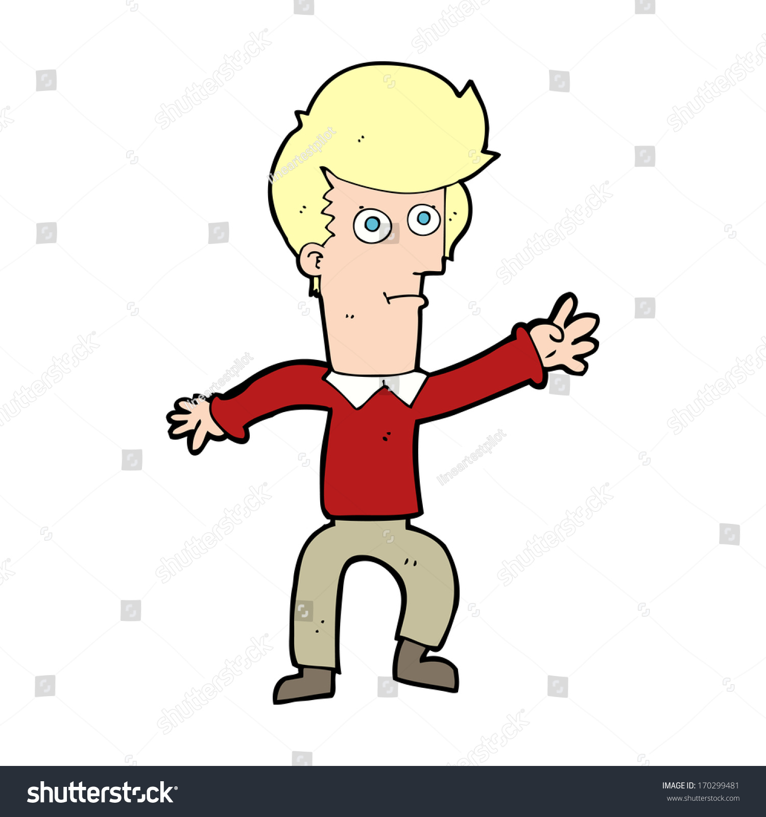Cartoon Man Waving Stock Vector (Royalty Free) 170299481 | Shutterstock