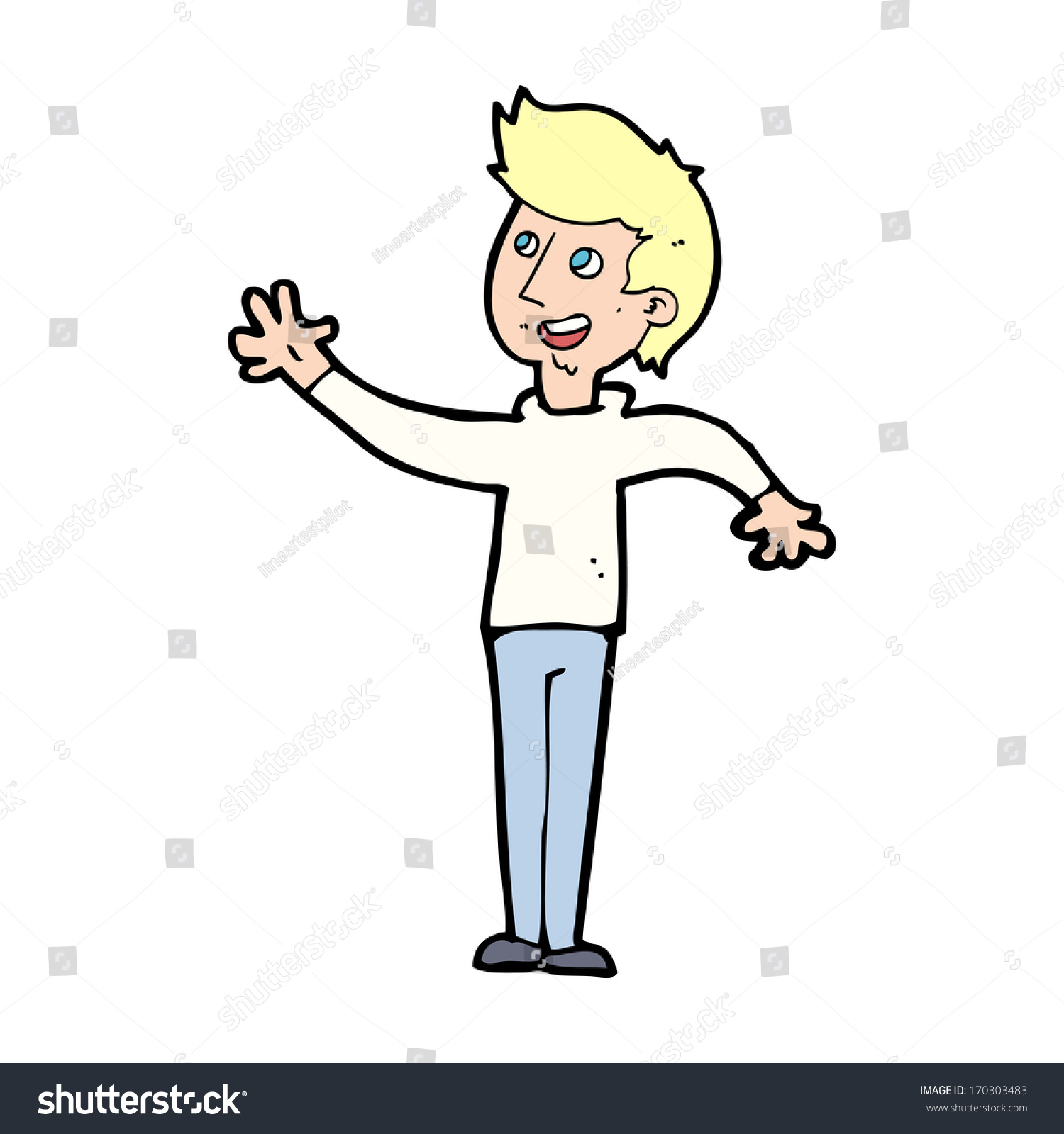 Cartoon Man Waving Stock Vector (Royalty Free) 170303483 | Shutterstock