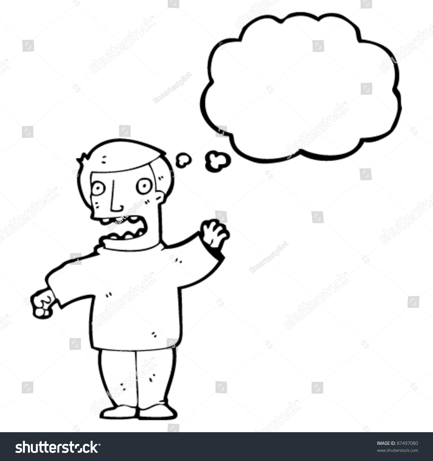 Cartoon Man Waving Thinking 库存矢量图（免版税）87497080 | Shutterstock