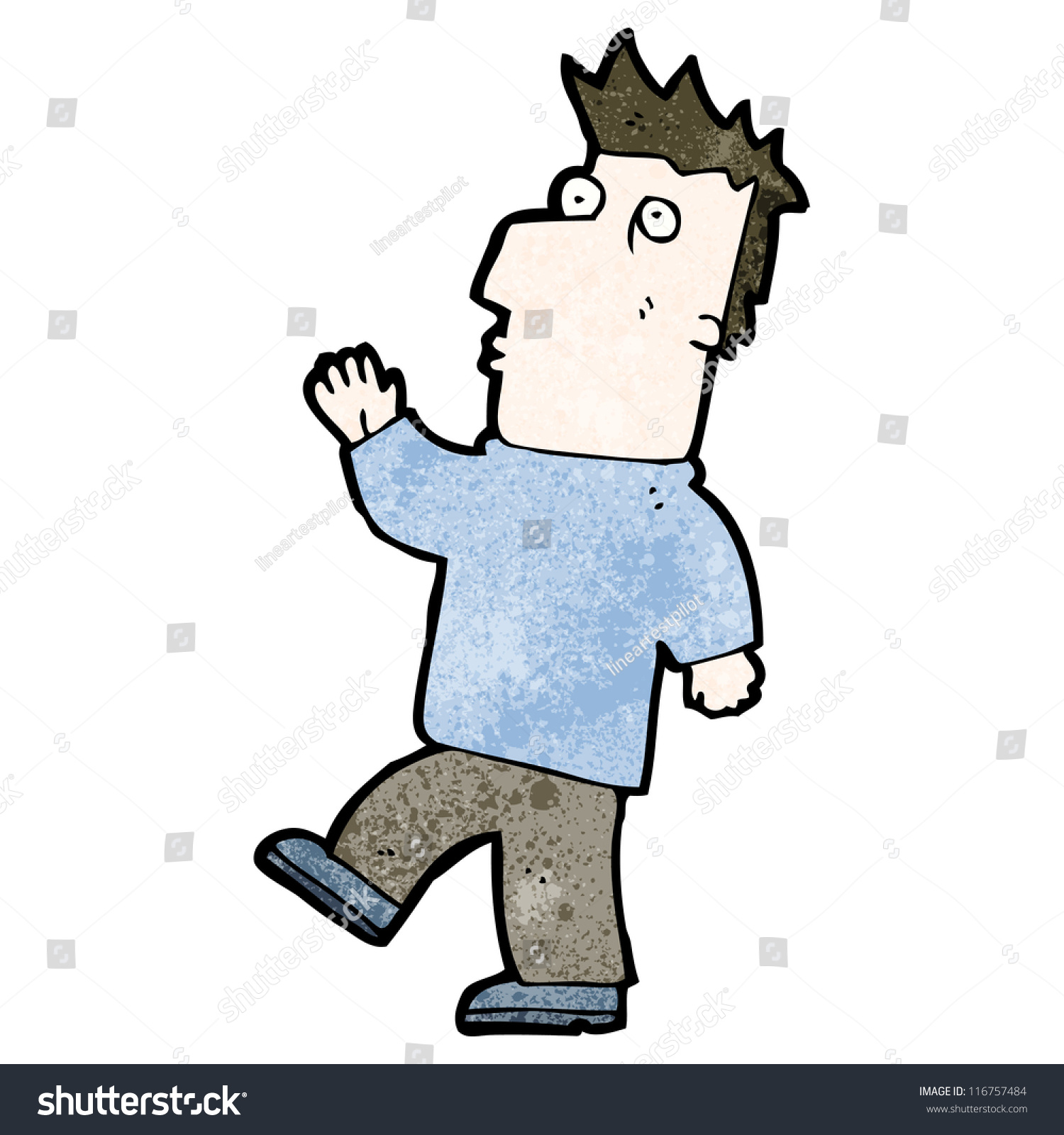 Vektor Stok Cartoon Man Waving Goodbye (Tanpa Royalti) 116757484 ...