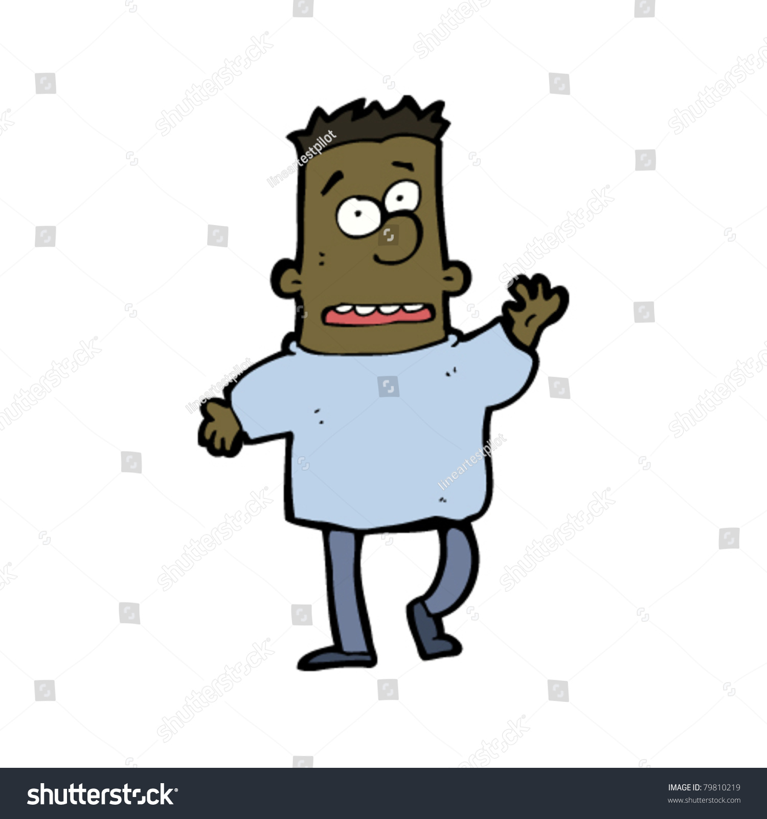Cartoon Man Waving Goodbye Stock Vector (Royalty Free) 79810219