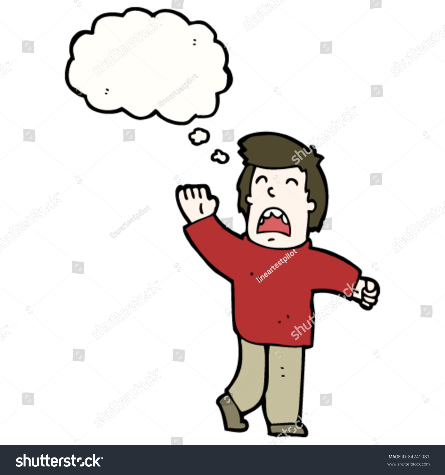 Cartoon Man Waving Goodbye: เวกเตอร์สต็อก (ปลอดค่าลิขสิทธิ์) 84241981