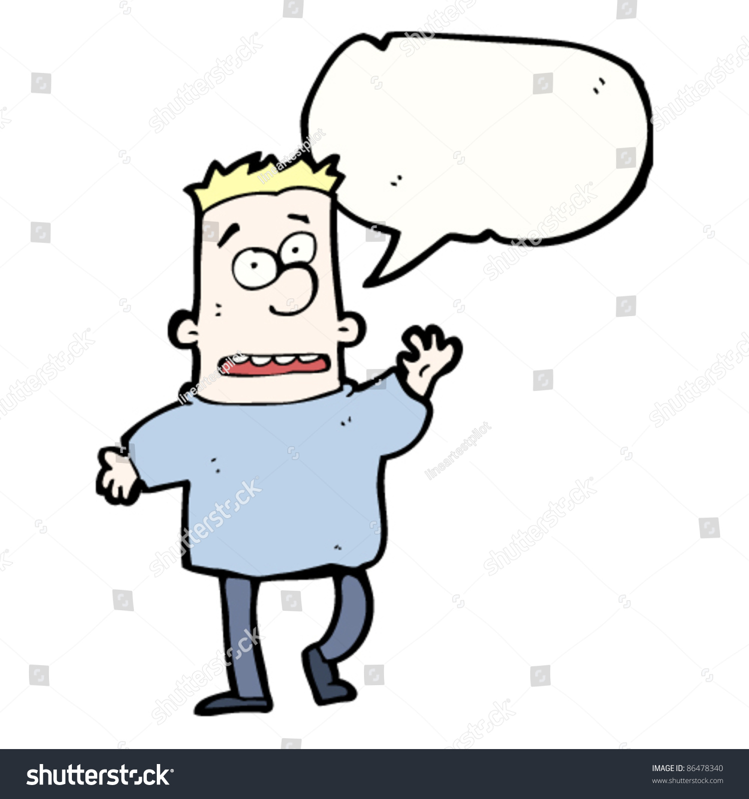 Cartoon Man Waving Goodbye Stock Vector (Royalty Free) 86478340