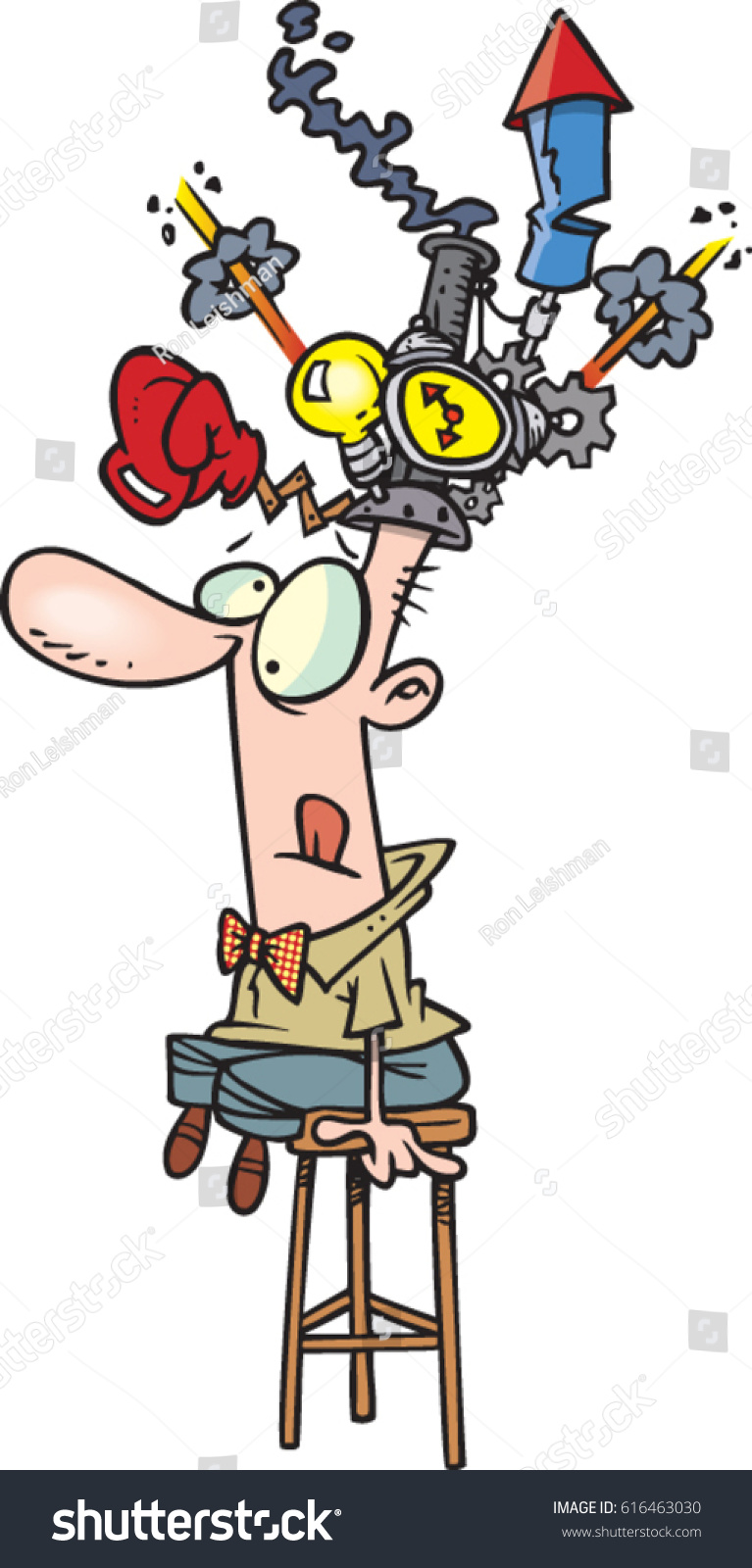 Cartoon Man Thinking Cap Stock Vector (Royalty Free) 616463030