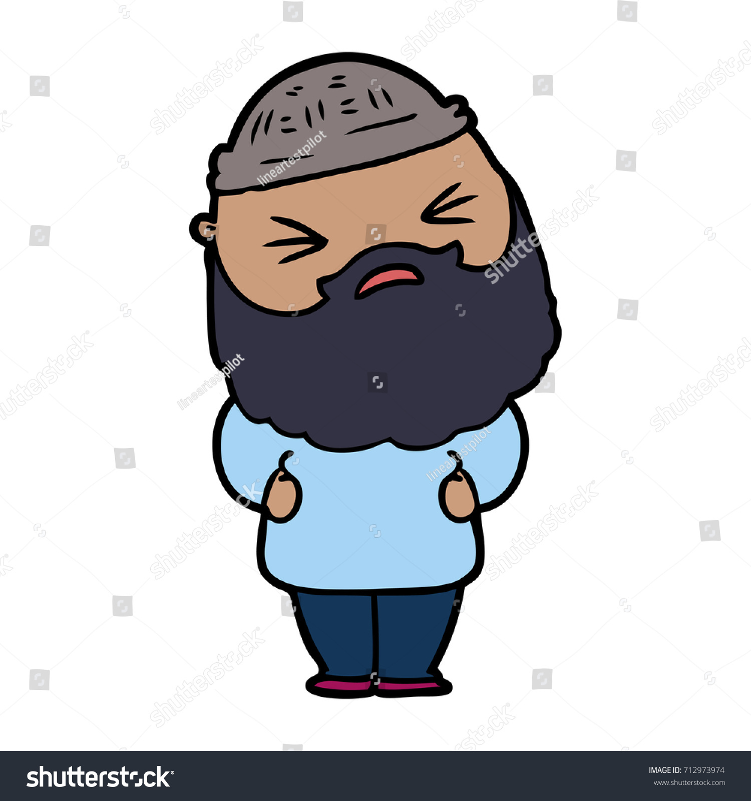 caricaturista con barba: vector de stock (libre de regalías) 712973974 ...