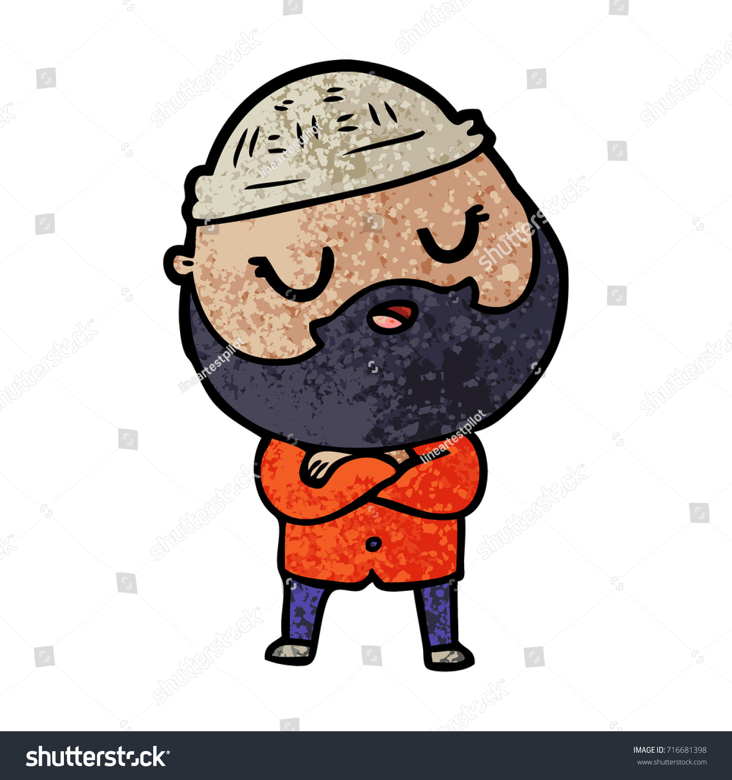 Cartoon Man Beard Stock Vector (Royalty Free) 716681398