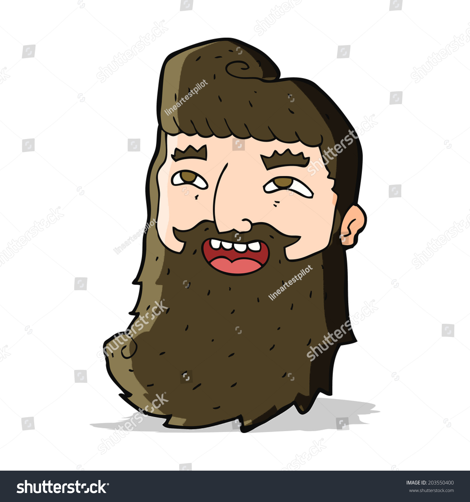 Vektor Stok Cartoon Man Beard Laughing (Tanpa Royalti) 203550400 ...
