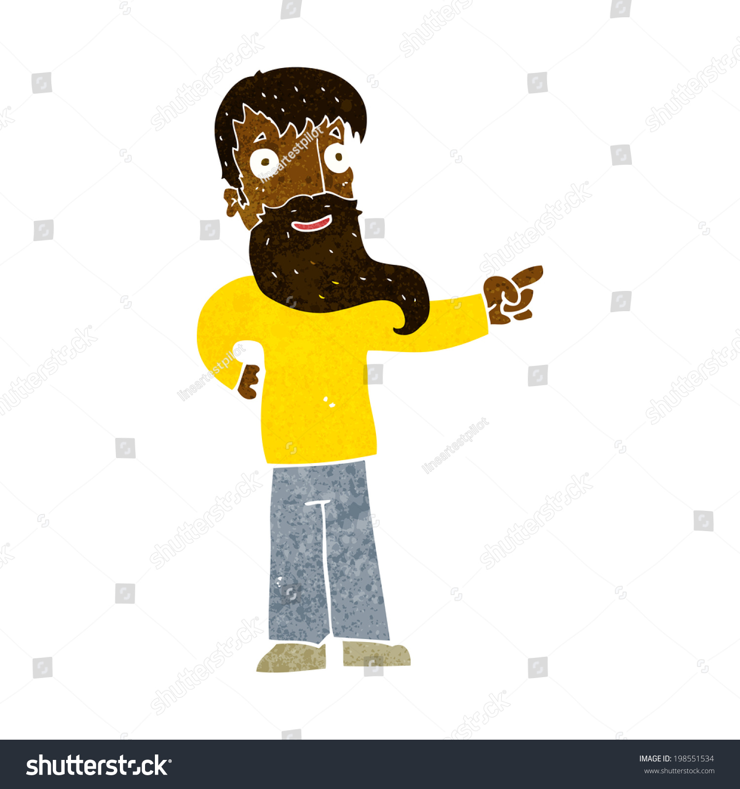Cartoon Man Beard Pointing: เวกเตอร์สต็อก (ปลอดค่าลิขสิทธิ์) 198551534 ...