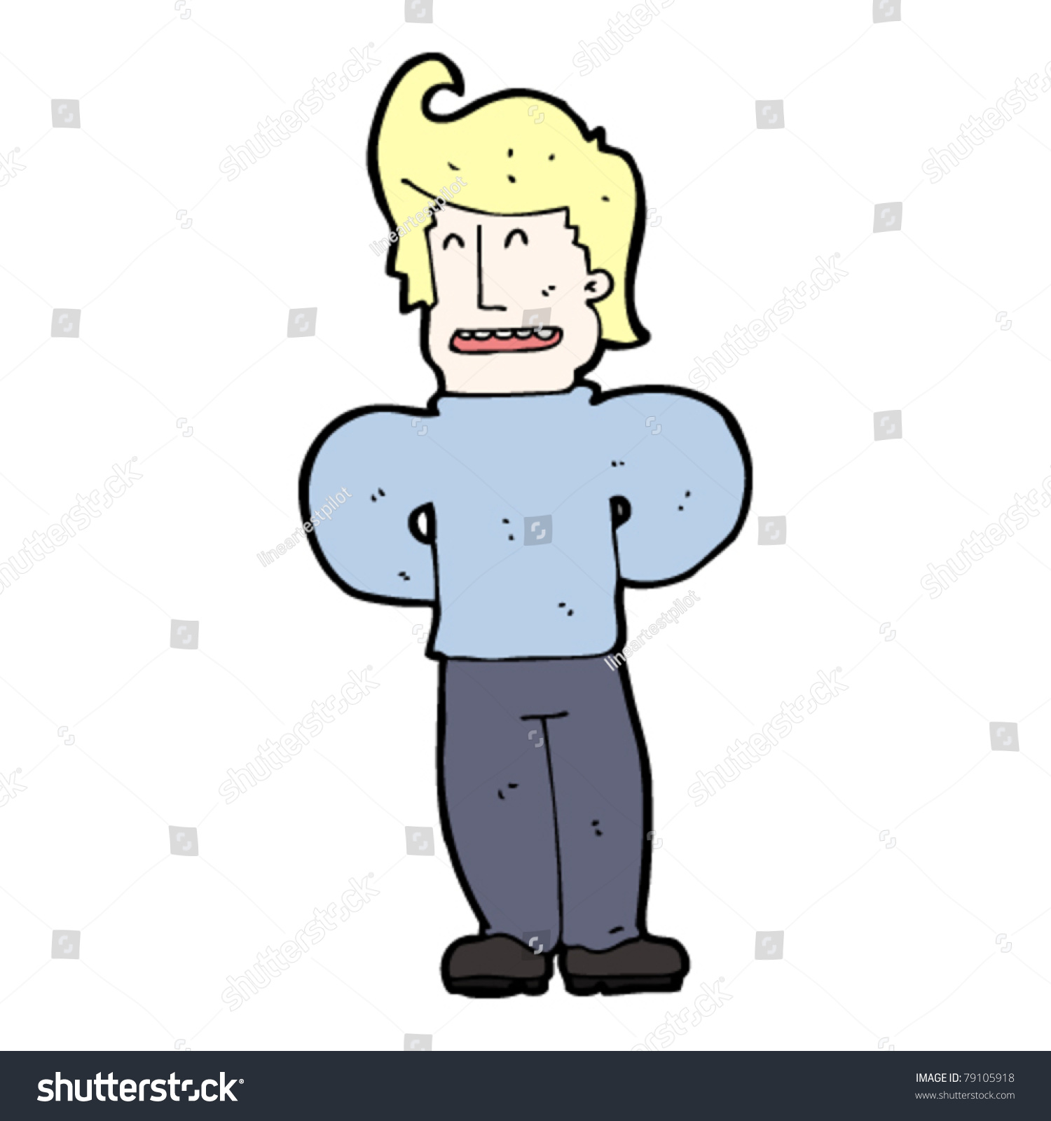 Cartoon Man Hands Behind Back Stock Vector (Royalty Free) 79105918