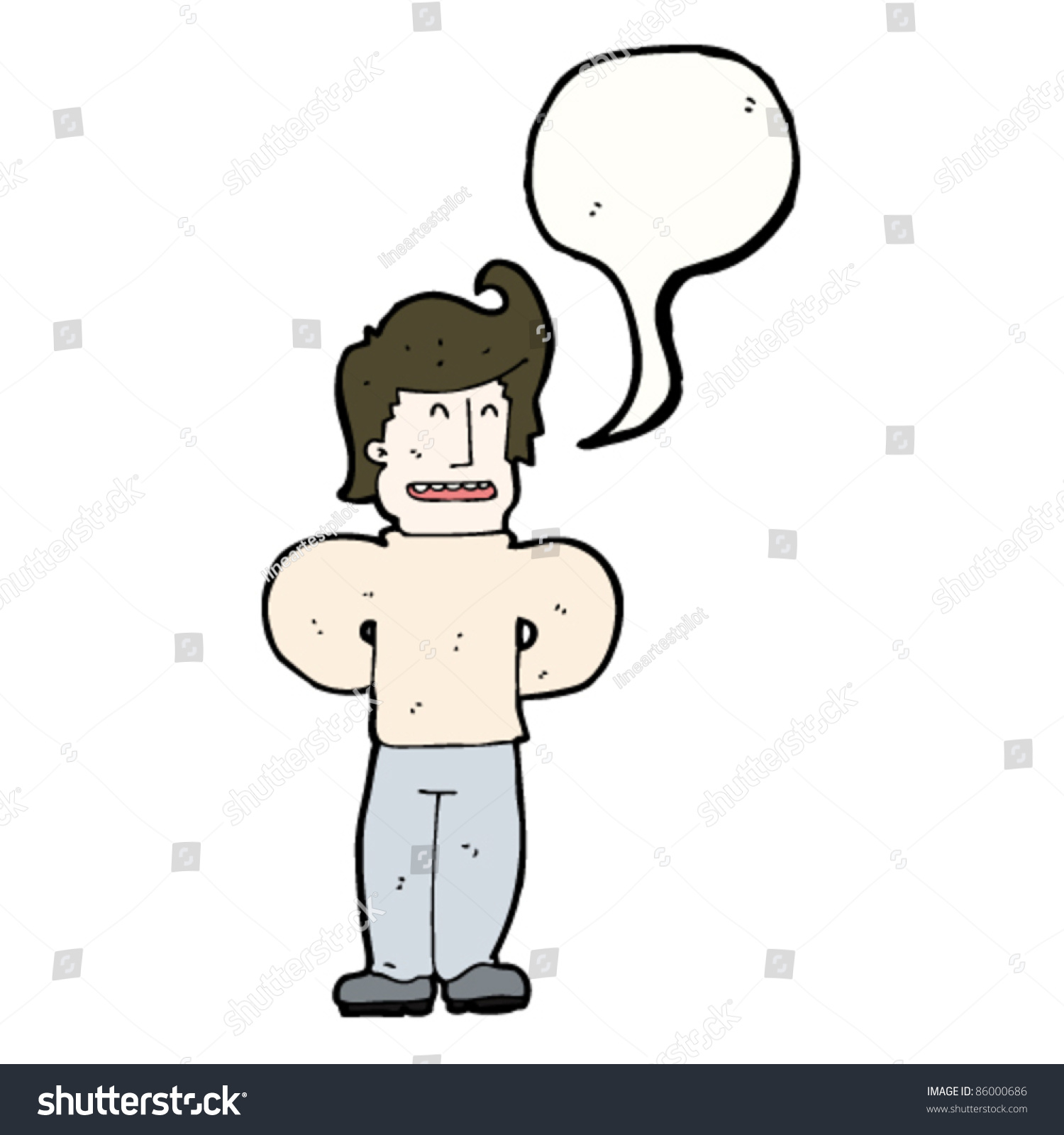 Cartoon Man Hands Behind Back Stock Vector (Royalty Free) 86000686